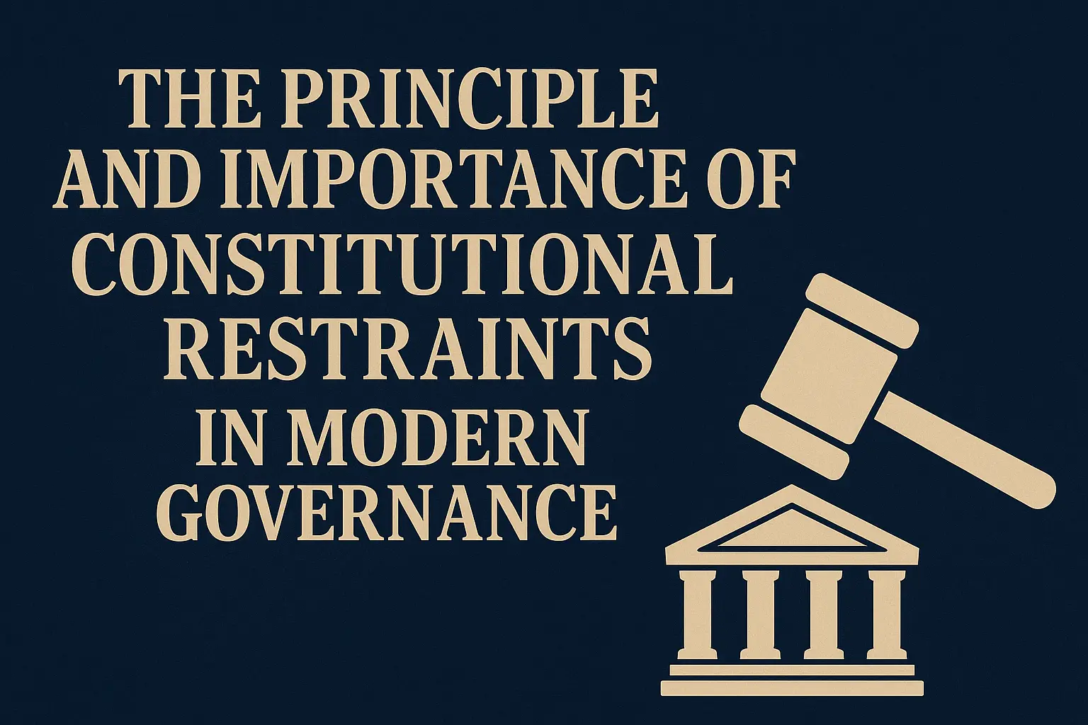 The Principle and Importance of Constitutional Restraints in Modern Governance - Reviving Our ...